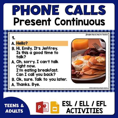 Present Continuous Speaking Activity - ESL ELL Activities for Teens and ...