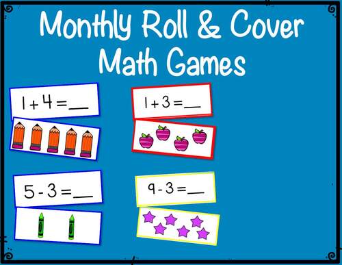 Year Long Monthly Addition & Subtraction Facts 0-10 Number Sentence Match