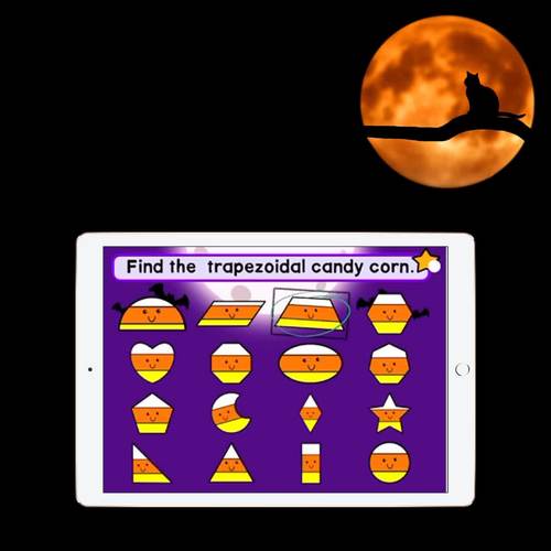 Find the trapezoid with audio | Halloween shapes BOOM CARDS | TPT