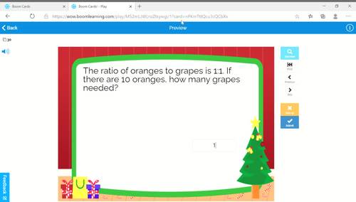 Boom Cards Solving Ratios Word Problems Christmas by Language Forum