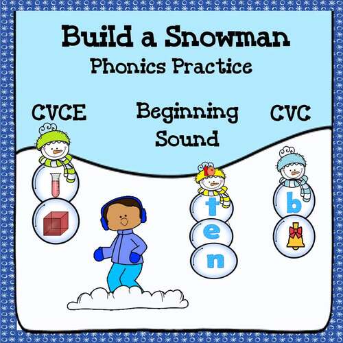 Build A Snowman Phonics Practice by Pint Size Learners | TPT