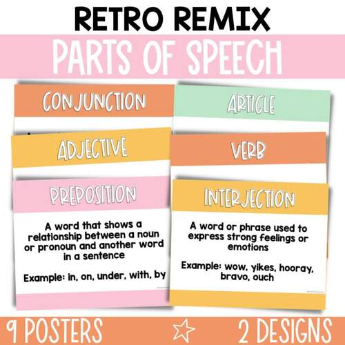 Parts of Speech Posters / ELA Posters / English Language Arts Posters