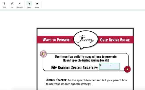 Parent Handouts | Spring Break | Articulation, Language, Fluency