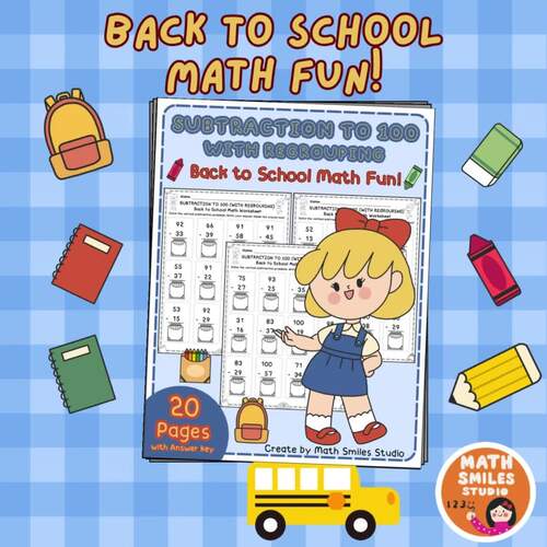 Subtraction to 100 With Regrouping | Back to School Math Fun | 1st-2nd ...