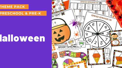 Halloween Literacy & Math Centers for Preschool, Pre-K, & Kindergarten