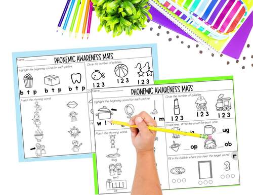 Phonemic Awareness Mats Phonemic Awareness Activities by I Love 1st Grade