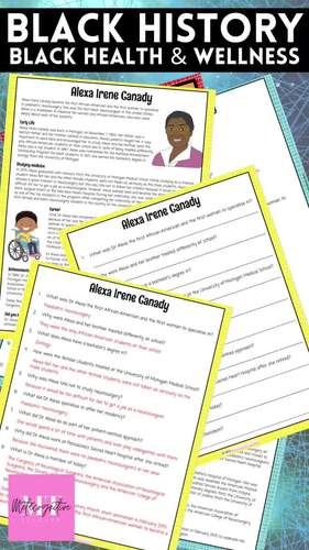 Women's Black History - Alexa Irene Canady Reading Comprehension Worksheets