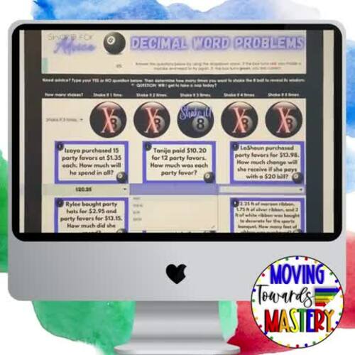 Decimal Word Problems: Add, Subtract, Multiply, Divide Self Checking ...