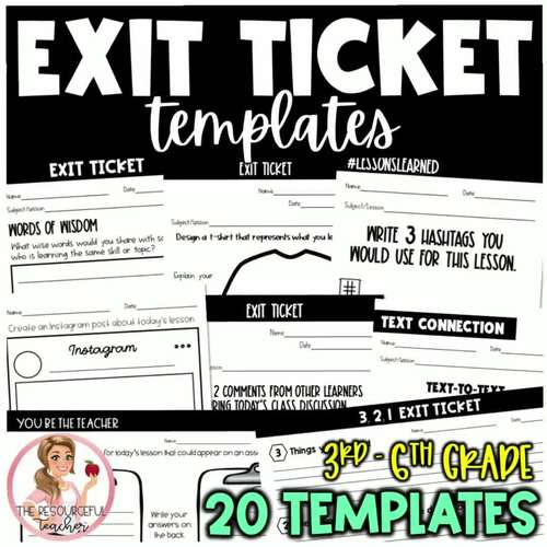 Exit Ticket Templates | 3rd - 6th Grade by The Resourceful Teacher
