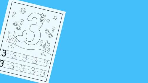 Mermaid Number Coloring Pages by LittleFelixShop | TPT