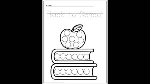 Back to School Themed Dot Coloring Pages by The Mama Nest Shop | TPT