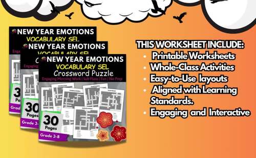SEL New Year Emotions Crossword Morning Work Activities 4th,5th,6th,7th ...