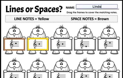 SUMMER Note Worksheets & EASEL Activity Summer Music Lessons Treble ...