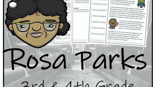 Rosa Parks Close Reading Comprehension Activity | 3rd Grade & 4th Grade