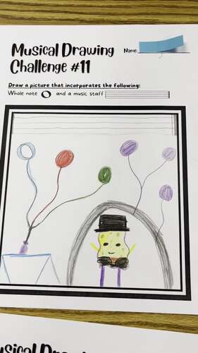 Musical Drawing Challenges - 12 fun activity worksheets for your music ...