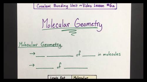 Molecular Geometry: Version A by Chemistry with Confidence | TpT
