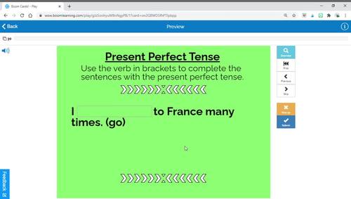 Present Perfect Tense Type It In BOOM Cards by Love 2 Learn English