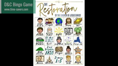 D&C / Church History Restoration Bingo (50 Cards) - INSTANT DOWNLOAD