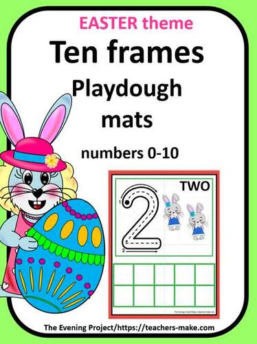 Easter theme-Playdough mats with them frames 0-10 for Special Educ. and k+