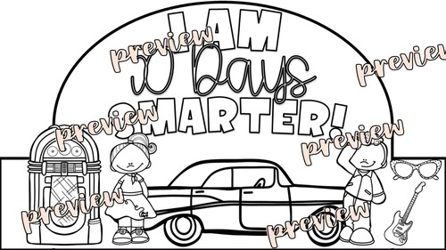 50th Day of School Crown and Hat Activity - Editable by Anh Huynh