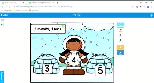 BOOM CARDS invierno: Número anterior y posterior- Winter Distance Learning