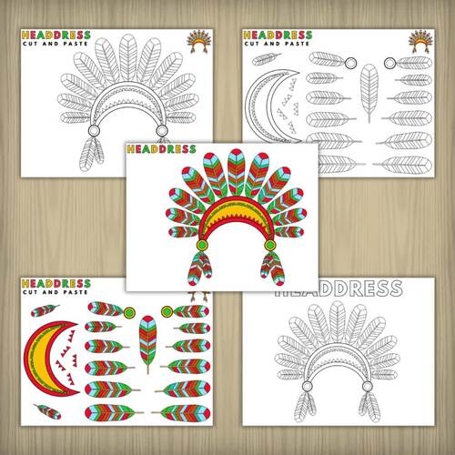 Native Headdress Craft Activity | Indigenous Heritage Month Cut and ...