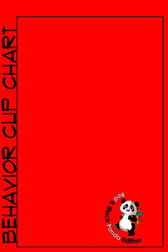 BEHAVIOR CLIP CHART Panda Theme Classroom Red Black Classroom Management