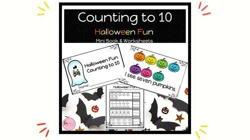 HALLOWEEN BUNDLE: Counting to 10 & 3D Shapes Mini Books and Worksheets