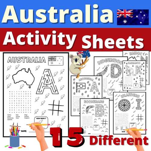 Australia Activity Sheets National Symbols Coloring Aboriginal Worksheets