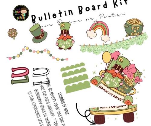 St. Patrick's Day Bulletin Board Kit,Classroom Decor Door Kit March ...