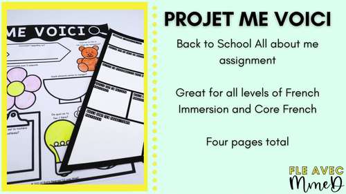 French Back to School Me voici ou Je me présente activity - Rentrée ...