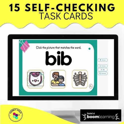 Interactive CVC Short Vowel I Boom Cards™ for Phonics Learning by Honey ...