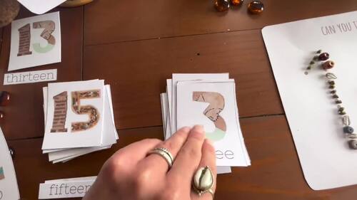 numbers 1-20 flash cards and provocation mats- REGGIO INSPIRED | natureED