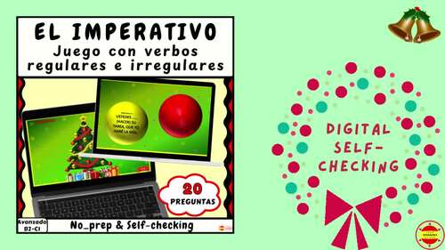 Christmas in Spanish Commands No prep Digital Game El imperativo Juego