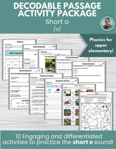 Short o | Decodable Passage | Fun Phonics Activities | Comprehension ...
