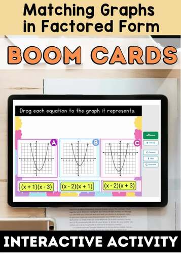 Matching Graphs in Factored Form | Boom Cards™ by Math and Glitter