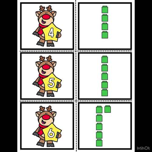 Holiday Reindeer Place Value Matching Cards | Numbers 1–20 | Tens & Ones