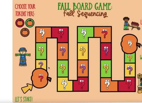 Fall Board Game: Basic Sequencing - Boom™ Cards for Distance Learning