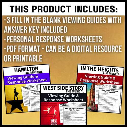 Broadway Bundle → Hispanic Musical Theatre Viewing Guides & Response ...