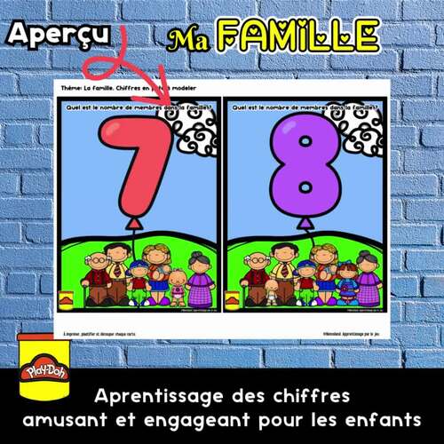 La famille. Les Chiffres en pâte à modeler | TPT
