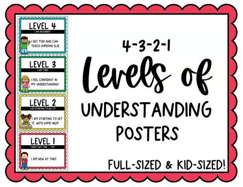 Levels of Understanding Posters by Learning with Lauer Lady | TPT