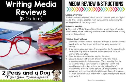 Media Literacy Review Writing 16 Lessons by 2peasandadog | TPT