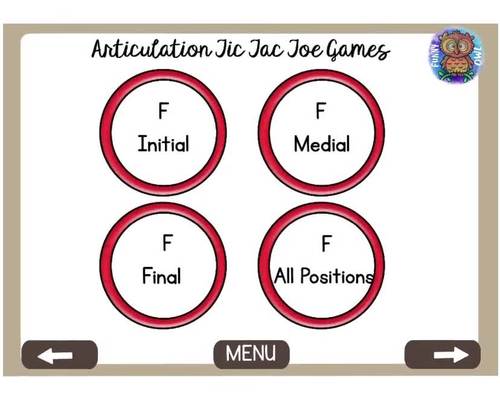 Articulation /F/ | Boom Cards Articulation Tic Tac Toe Games by Funny Owl