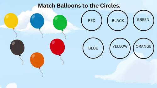 Balloon Matching Drag and Drop Activity for Autism and Special education