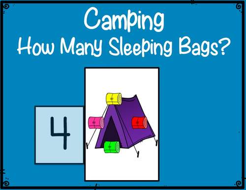 Camping Counting Games: How Many Beach Sleeping Bags? | TPT