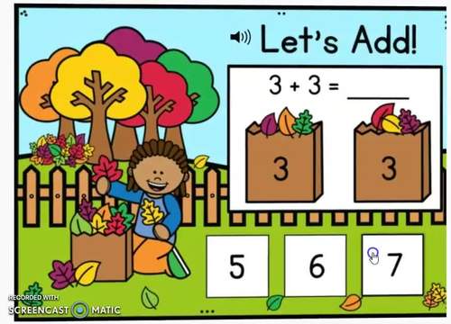 Boom Cards™ Fall Addition to 10 by Leigh's Library | TPT