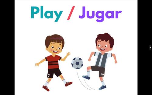 Bilingual English / Spanish Action Verbs Vocabulary cards - PDF ...