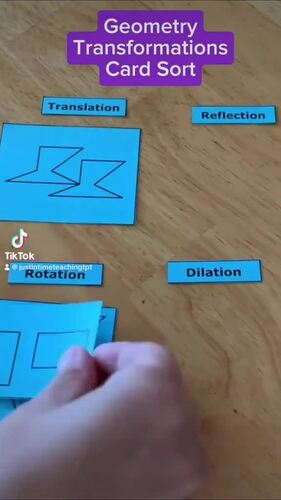 Geometry Transformations Card Sort - Translation, Reflection, Rotation ...