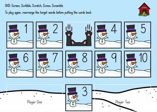 Digital Winter Complex Clusters Articulation Memory Game | TPT