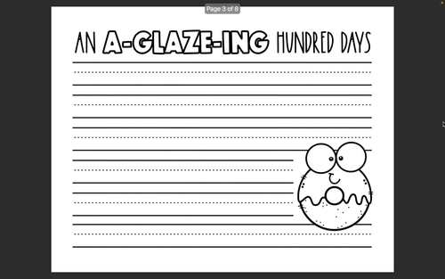 100th Day of School Craftivity | Writing Paper | Donut Craft by Learner ...